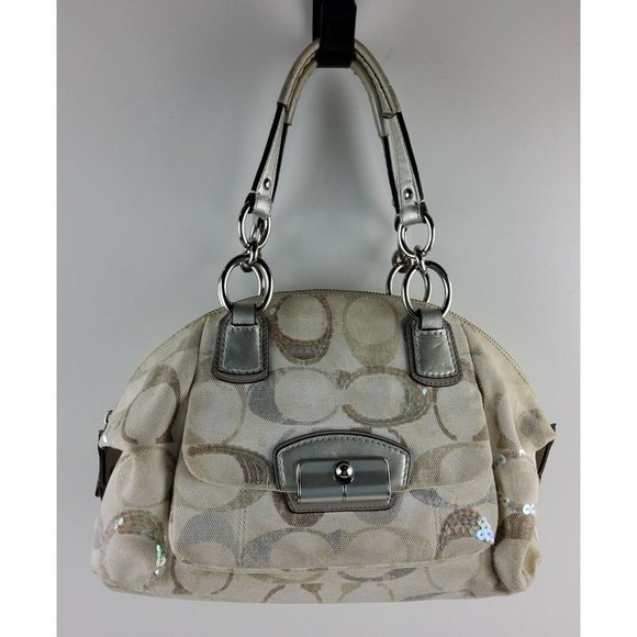 Coach | Bags | Coach Signature C Purse Handbag Kristin Sequin 9338 ...